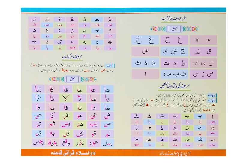 Tamheedi Qaidah (Art card) - Noorani Qaida - Darussalam Pk – Darussalam PK